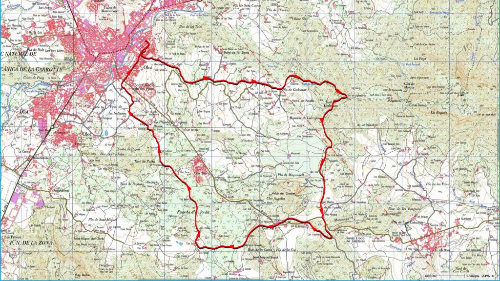 Olot, Batet de la Serra, Coll de Palomeres, Volcà Croscat, Can Jordà ...